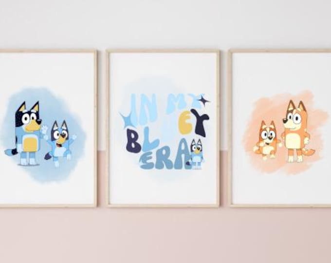Bluey Print, Bluey, Bingo, Kids Wall Art, Bedroom Wall Art, Kids ...