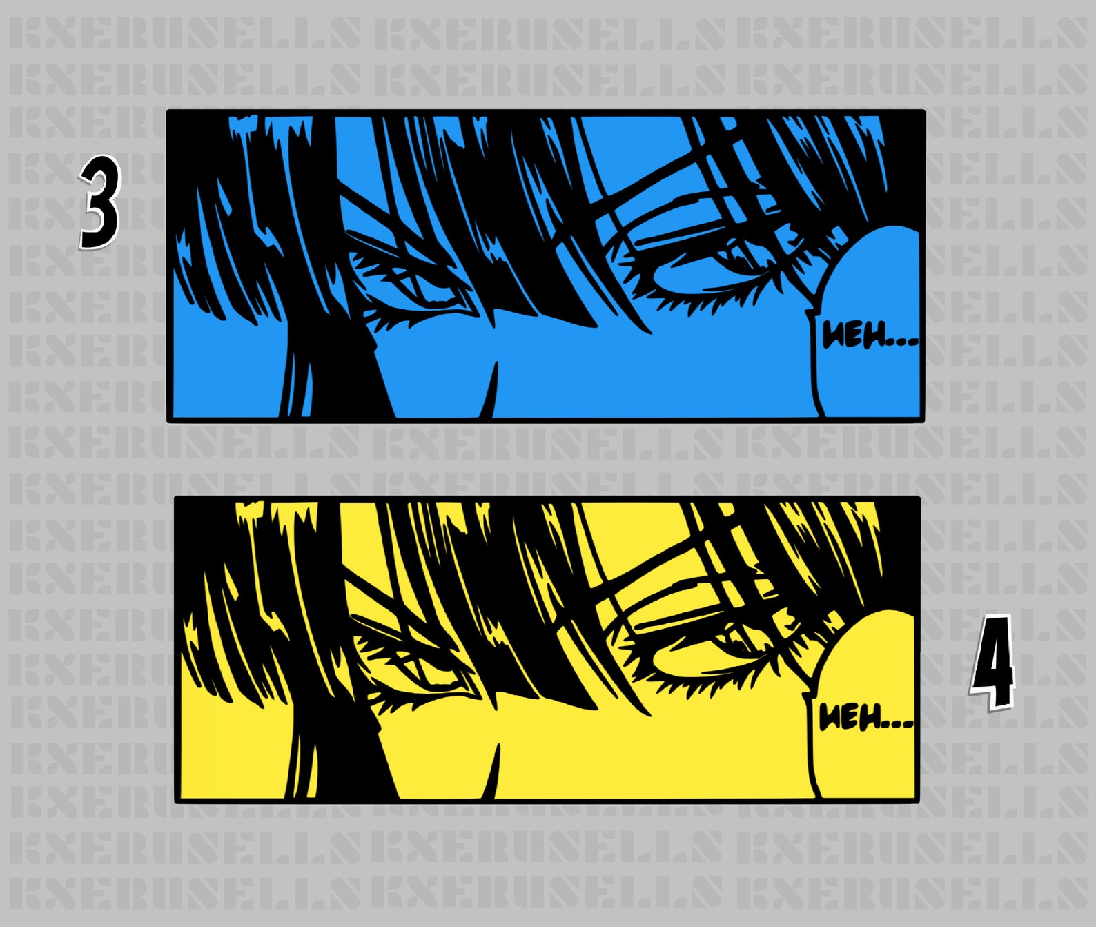 Anime Eyes Vinyl Decal | Manga Panel Box Slap Sticker JDM Itasha ...