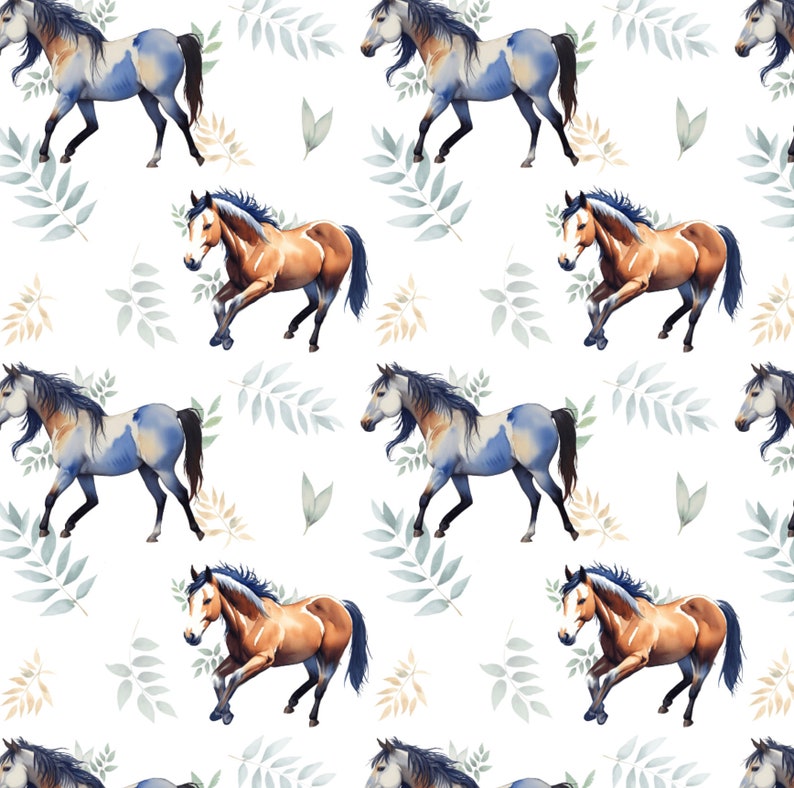 Wild Horses, Horses , Fabric Design, Seamless Pattern, Surface Pattern ...