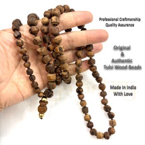Handmade, Original & Natural 6mm to 12mm Rough Tulsi 108 Beads Hand ...