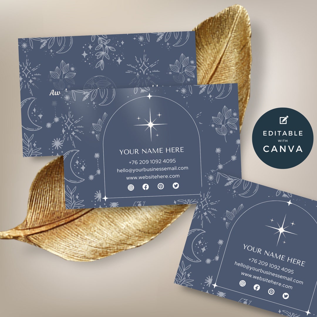 Spiritual Business Card, Astrology Business Card Template, Tarot Card ...