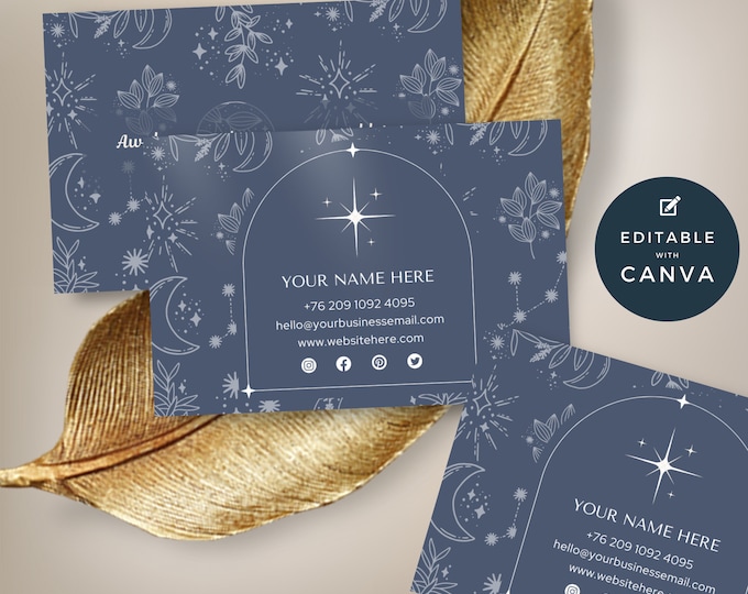 Astrologer Business Card Template, Witch Business Card, Printable ...