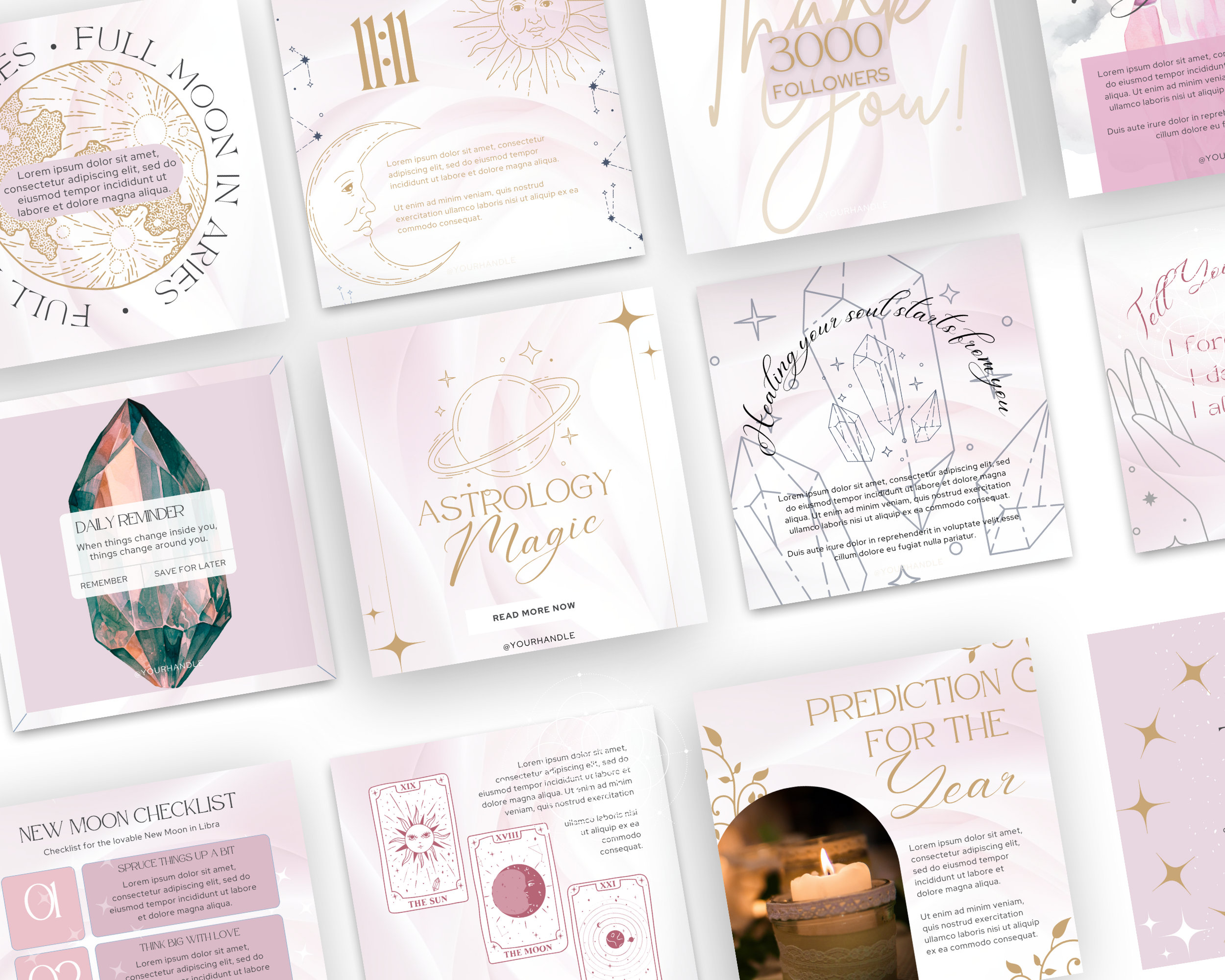 Instagram Posts Templates Spiritual, Spiritual Social Media Editable ...