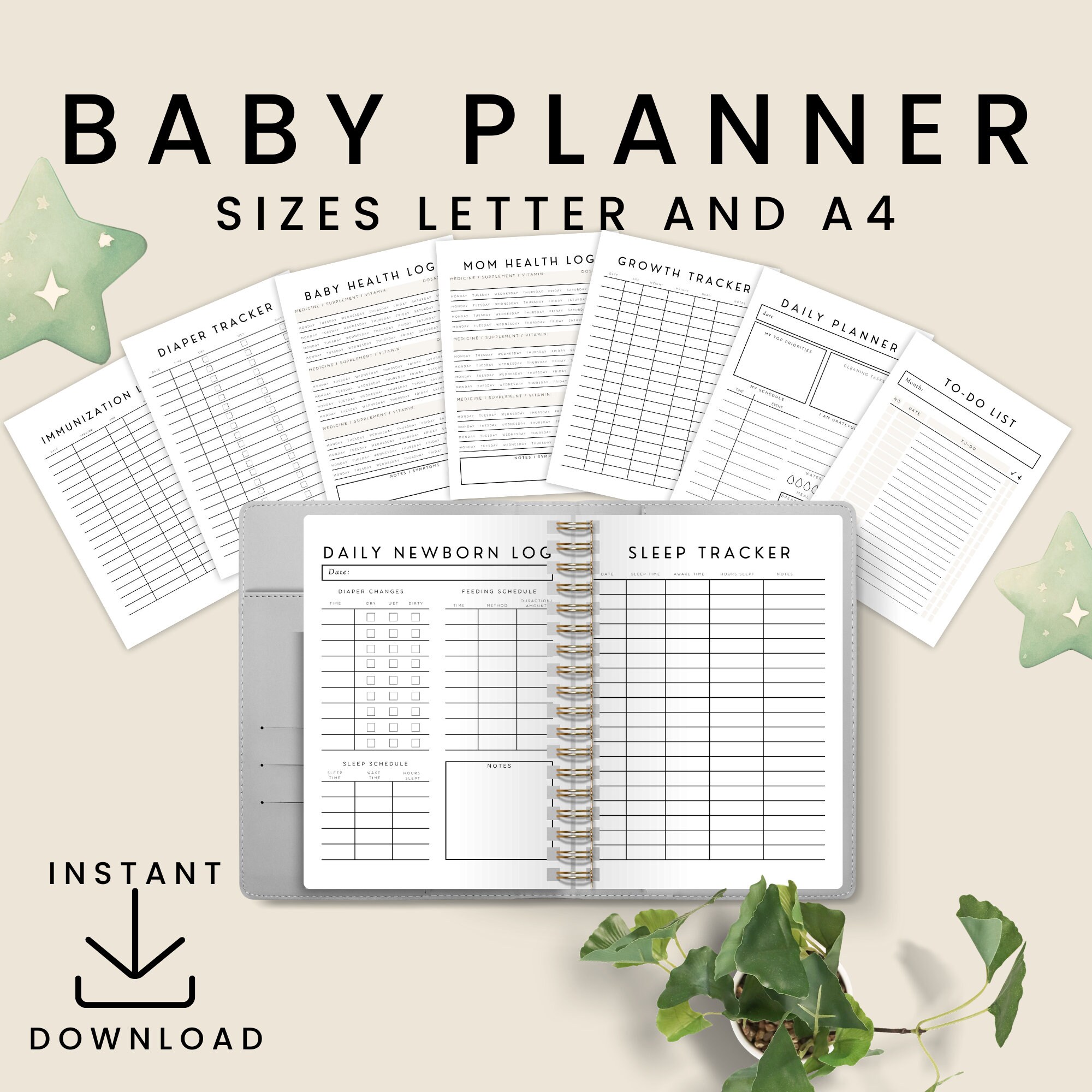 Printable Baby Planner, New Born Baby Record Book, Baby Journal for New ...