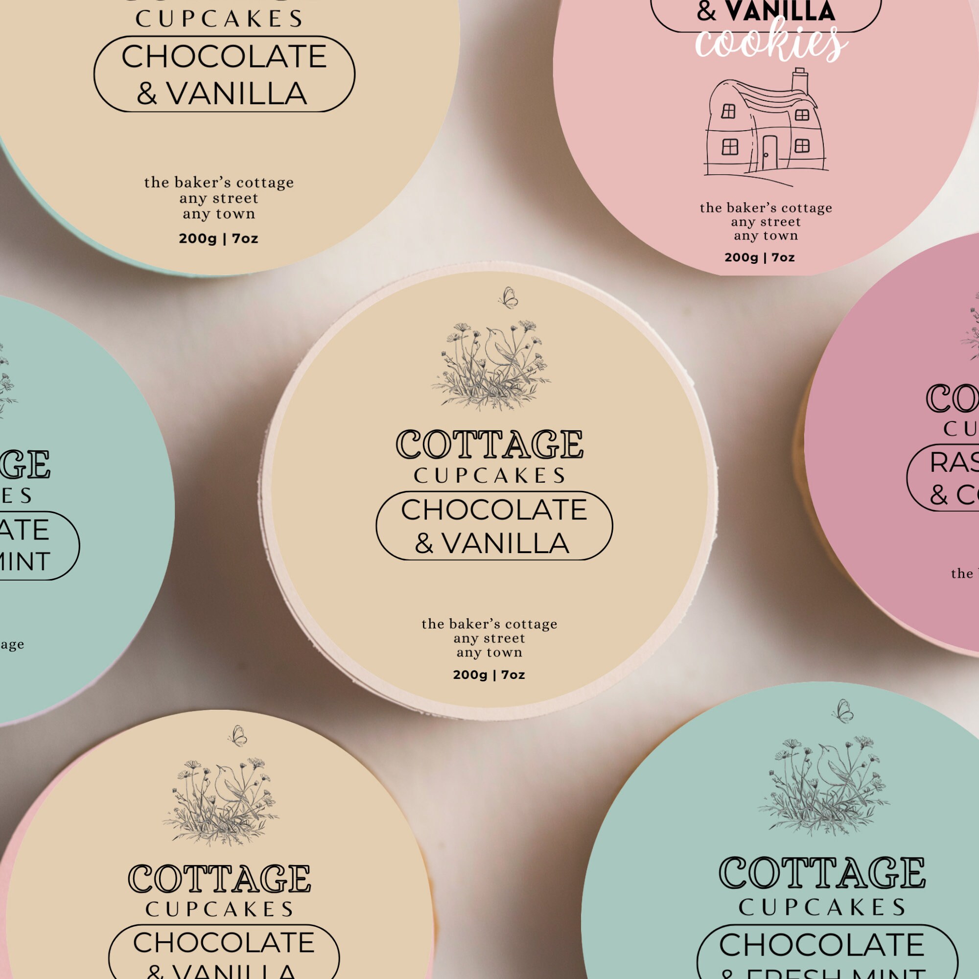 Cottage Law Food Label Template, Editable Round Label, Customizable ...