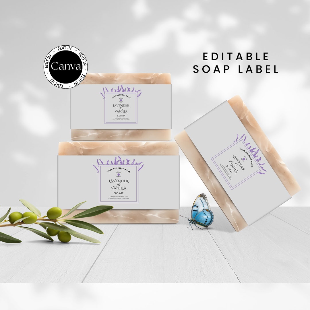 Custom Soap Bar Labels, Editable Soap Label Template, Label for ...