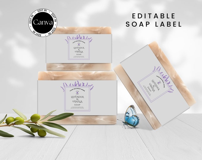 Custom Soap Label Sticker Soap Bar Wrap Label Soap Label Printable Bar ...