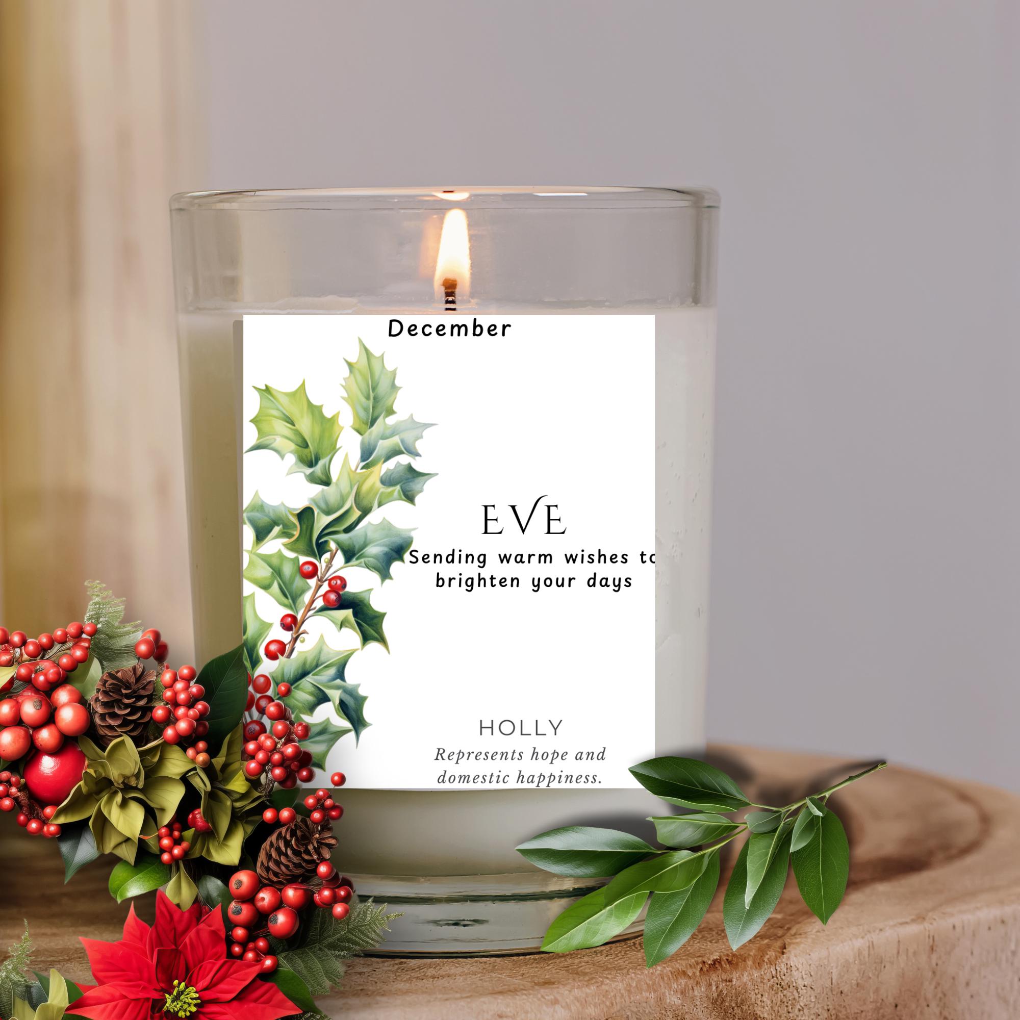 Birth Flower Candle Label Bundle, January to December Editable Floral ...