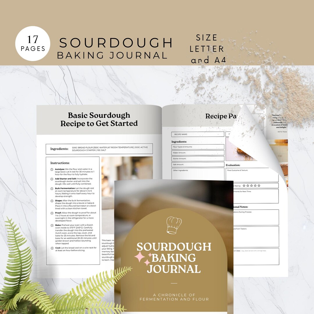 Sourdough Baking Record, Journal for Sourdough Baking, Printable Bread ...