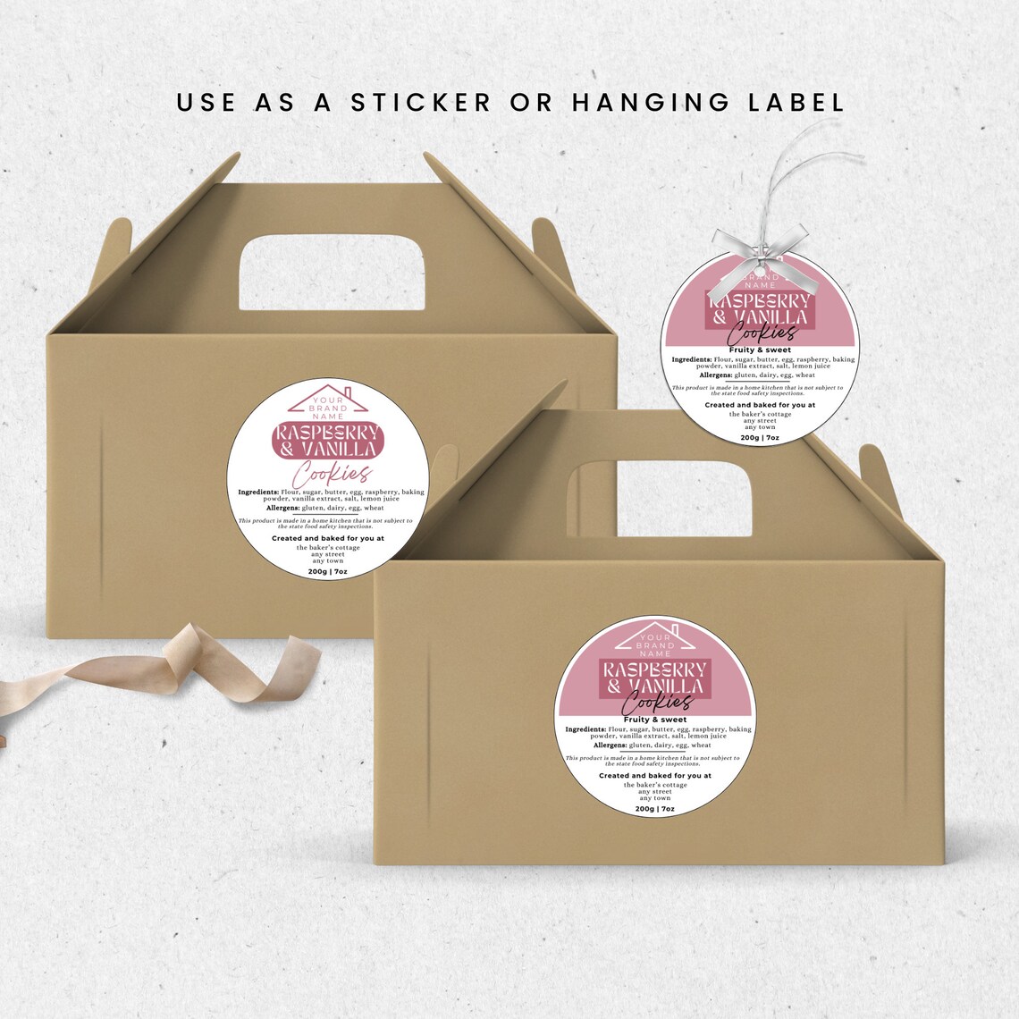 Cottage Law Label Template, Editable Round Label, Customizable Sticker ...