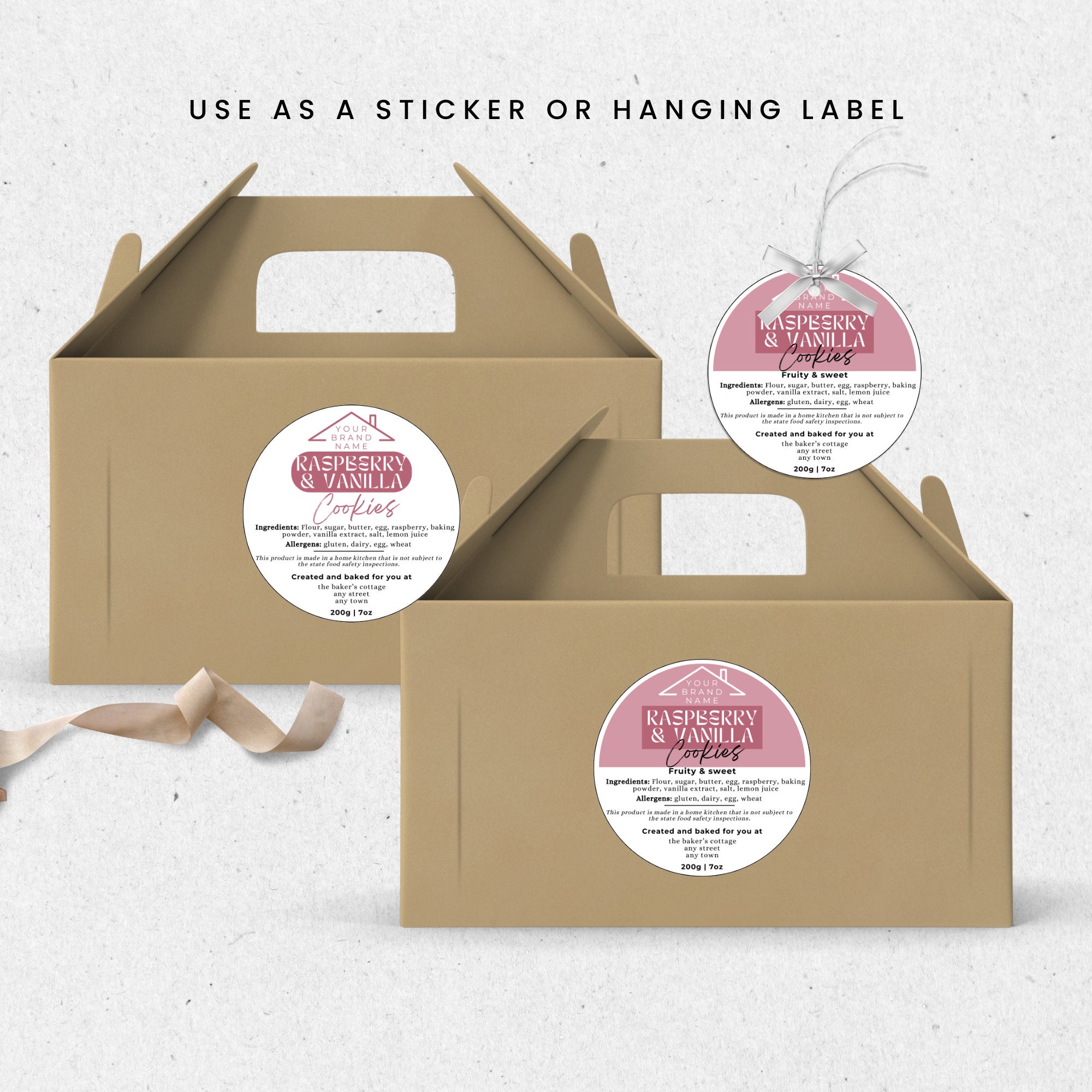 Cottage Law Label Template, Editable Round Label, Customizable Sticker ...