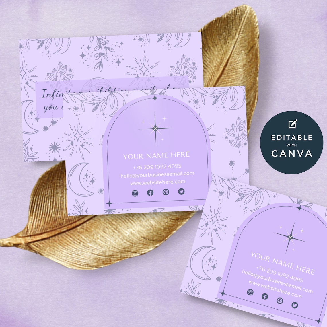 Spiritual Business Card, Astrology Business Card Template, Tarot Card ...