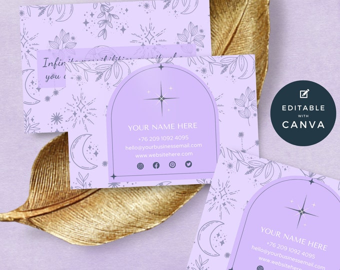 Astrologer Business Card Template, Witch Business Card, Printable ...