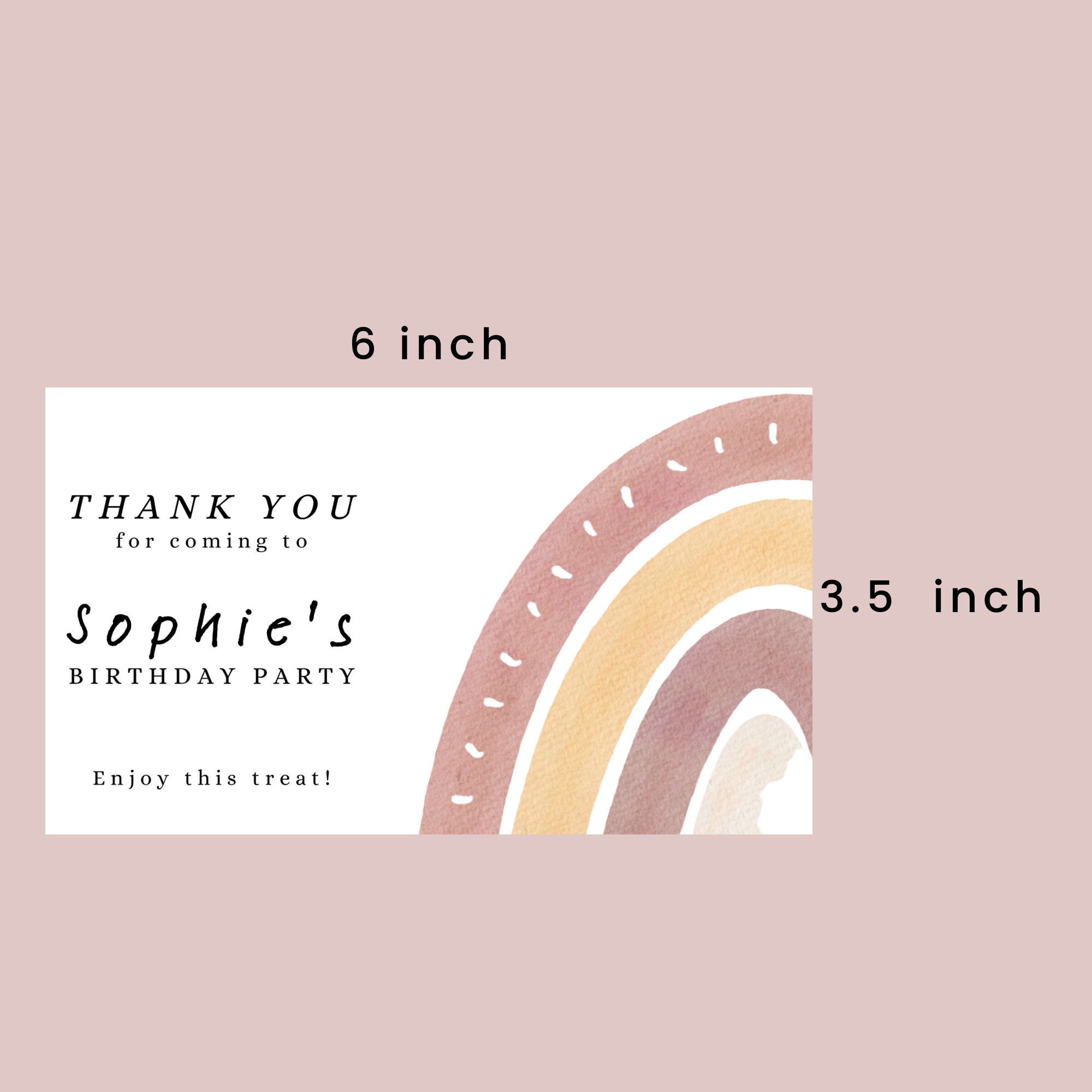 Rainbow Party Gable Box Label Printable EDITABLE Rainbow - Etsy