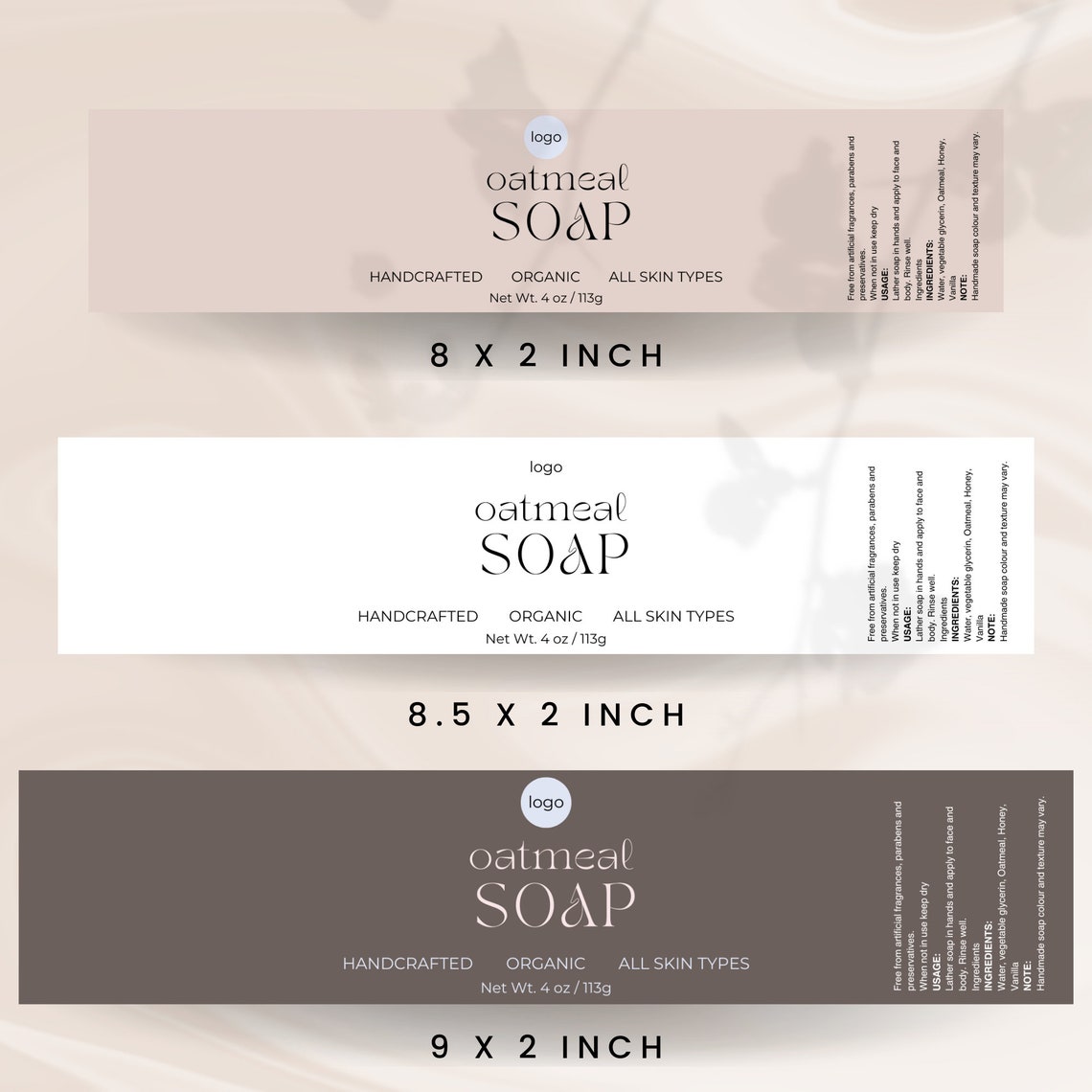 Editable Soap Label Template, Handcrafted Soap Product Label, Artisan ...