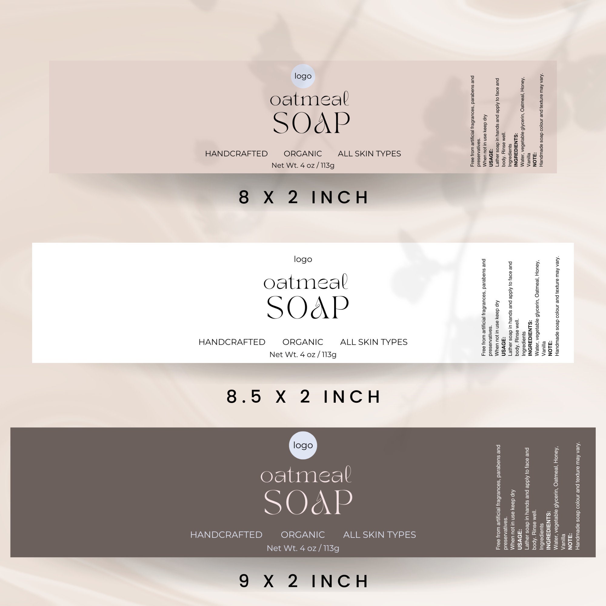 Editable Soap Label Template, Handcrafted Soap Product Label, Artisan ...