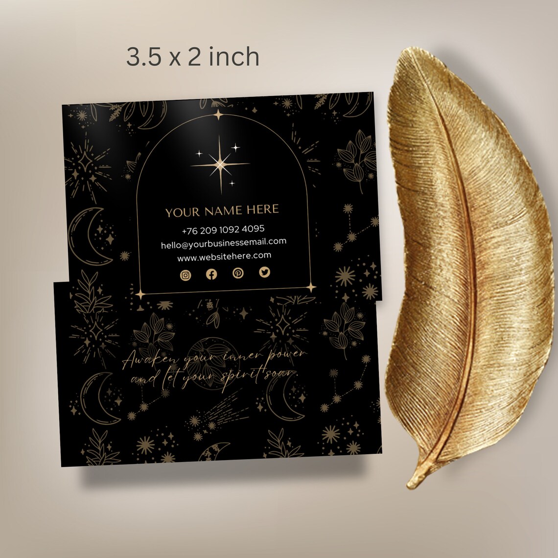 Spiritual Business Card, Astrology Business Card Template, Tarot Card ...