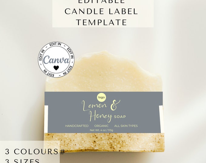 Editable Round Soap Label Template Canva, Modern Soap Label Design ...