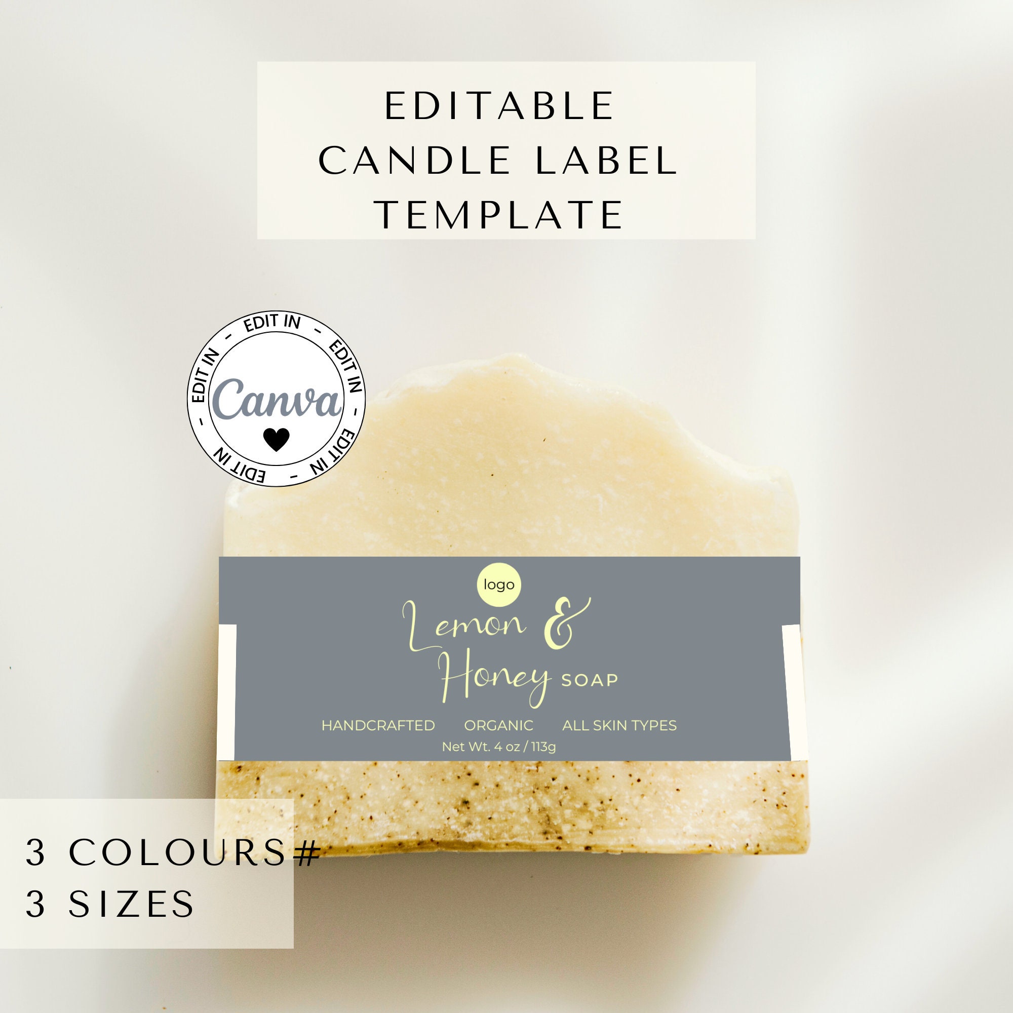 Editable Soap Label Template, Handcrafted Soap Product Label, Artisan ...
