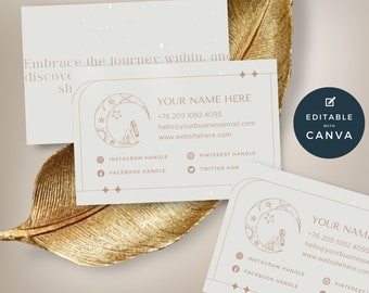 Spiritual Business Card, Astrology Business Card Template, Tarot Card ...