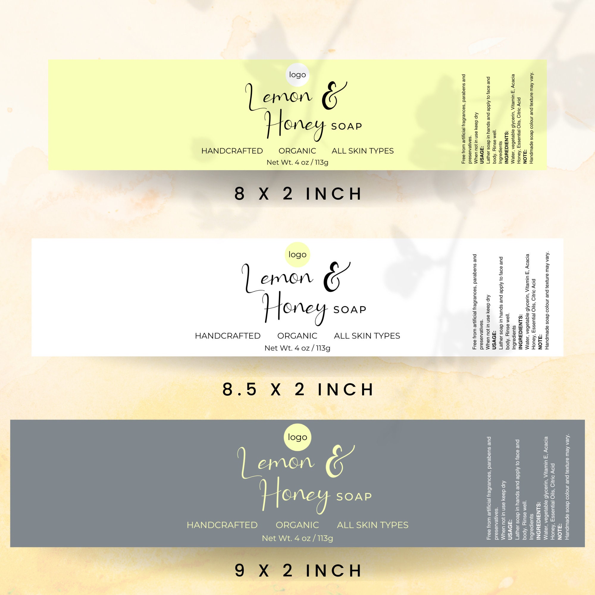 Editable Soap Label Template, Handcrafted Soap Product Label, Artisan ...