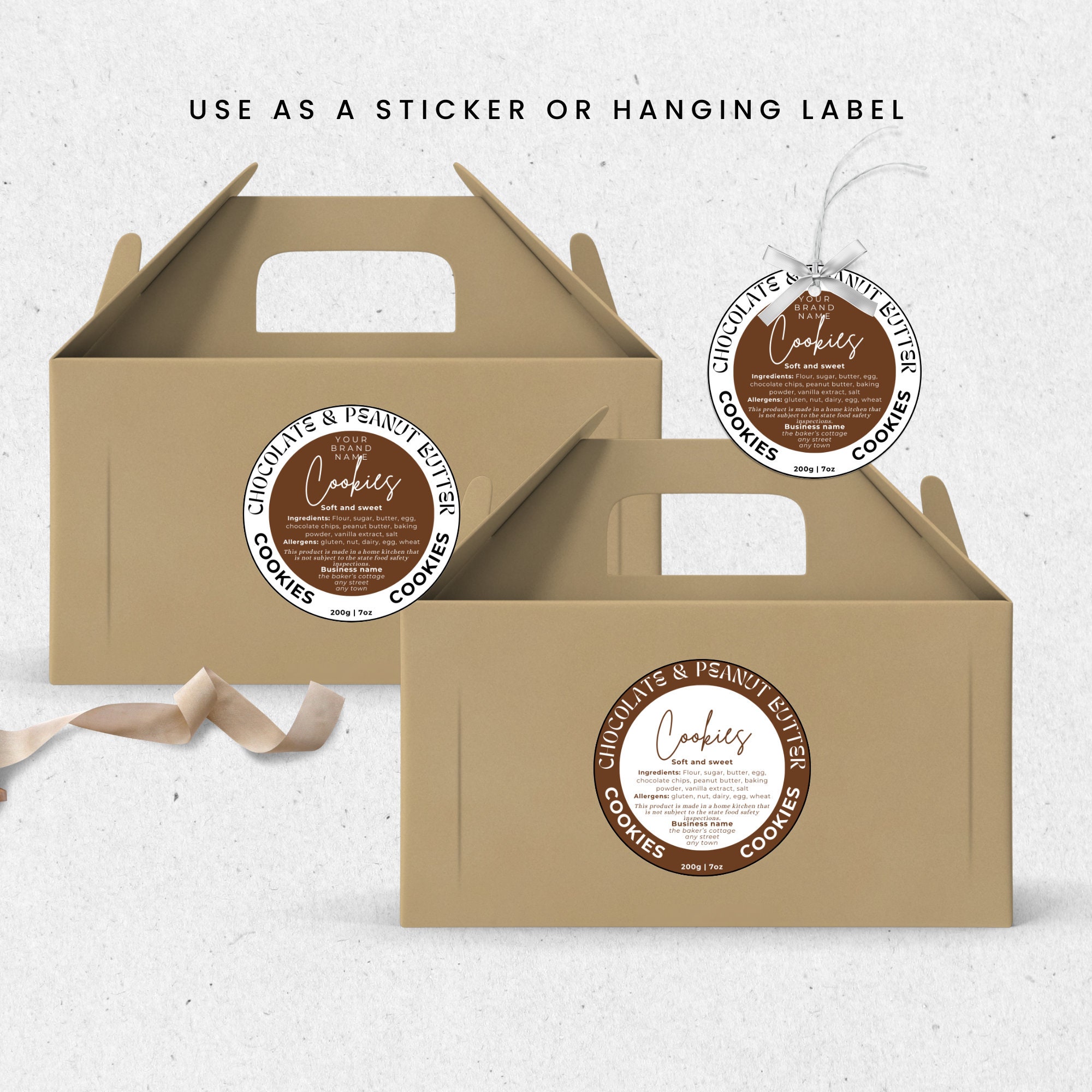 Cottage Law Label Template, Editable Round Label, Customizable Sticker ...
