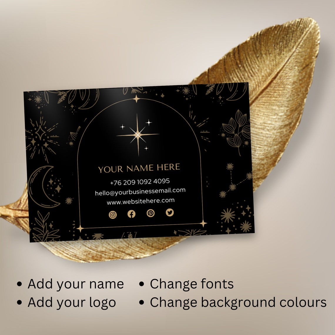 Spiritual Business Card, Astrology Business Card Template, Tarot Card ...
