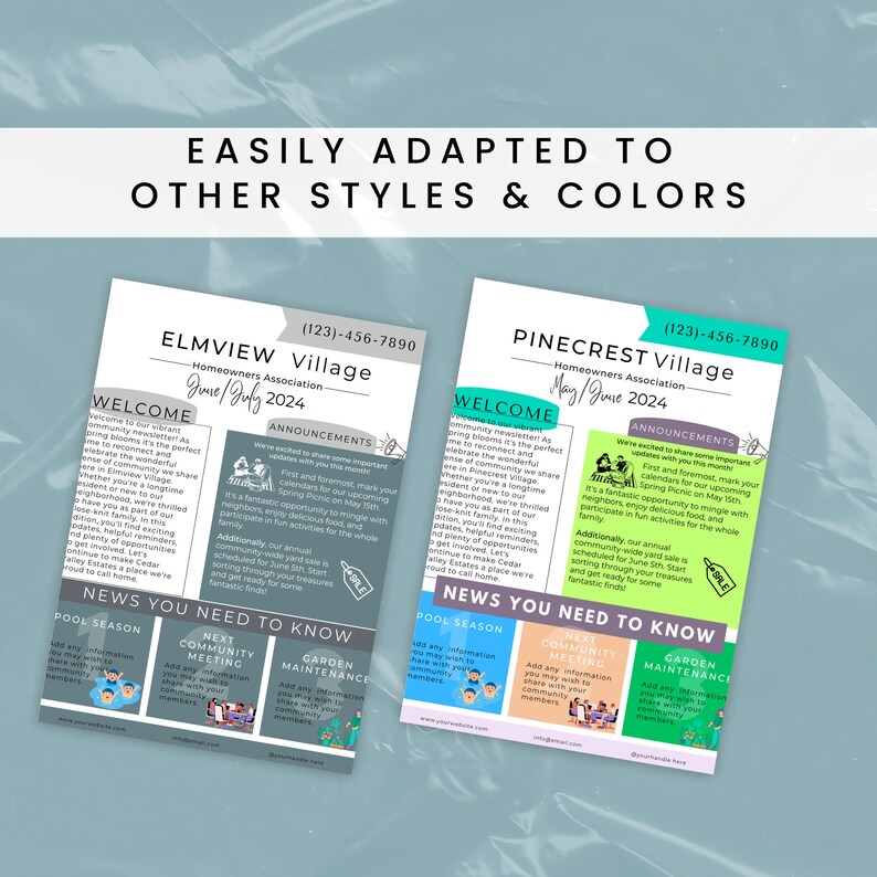 Homeowners Association Newsletter, HOA Flyer, Editable Monthly Home ...