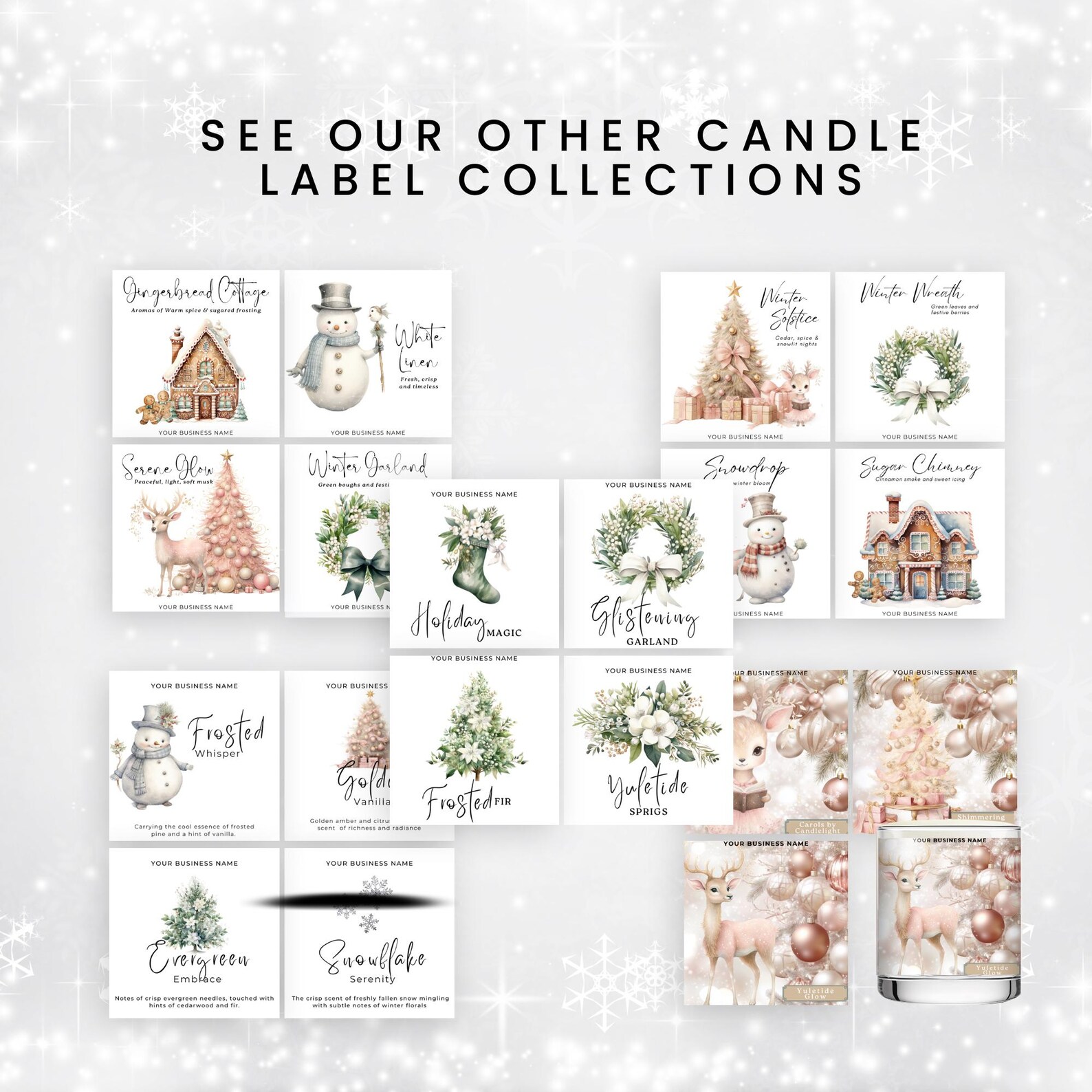 Christmas Candle Label Template Canva, Holiday Editable Candle Label ...