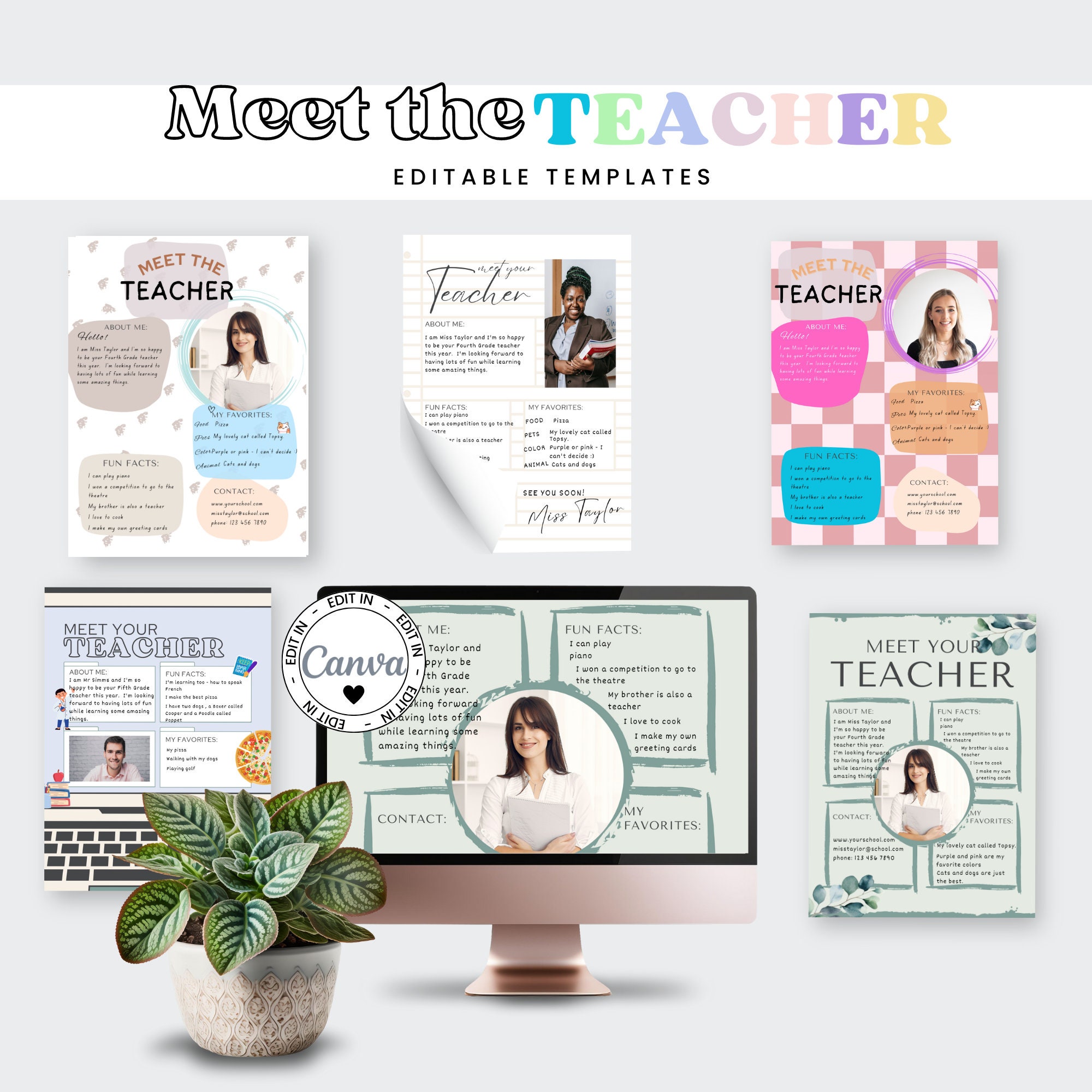 Meet the Teacher Editable Template Pack, Student Welcome Leaflet ...