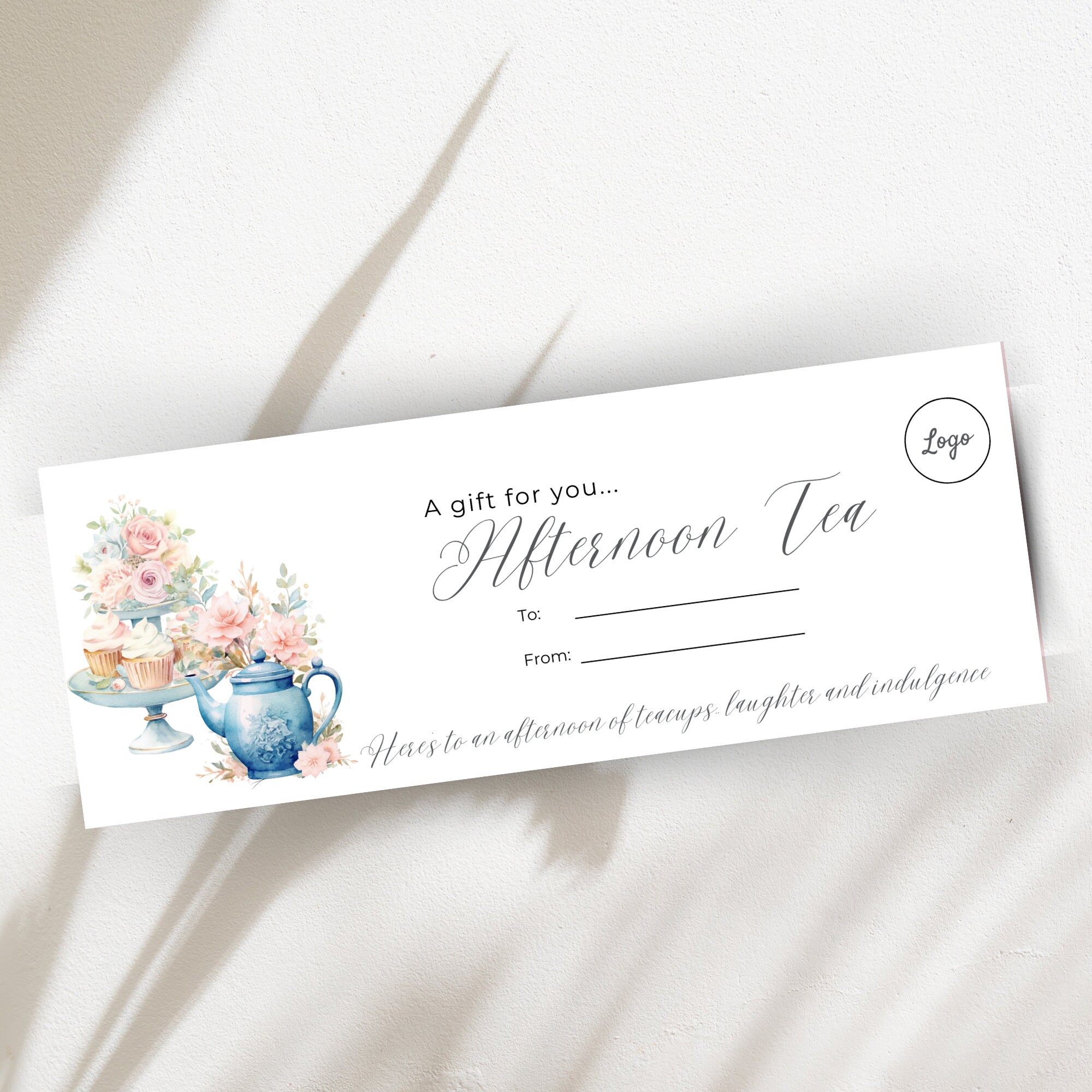 Printable Afternoon Tea Gift Voucher, Editable Mothers Day Gift for Her ...