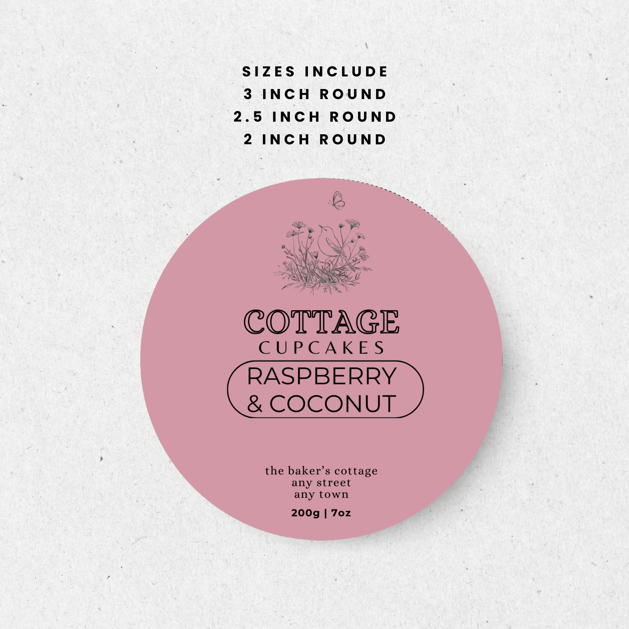 Cottage Law Food Label Template, Editable Round Label, Customizable ...