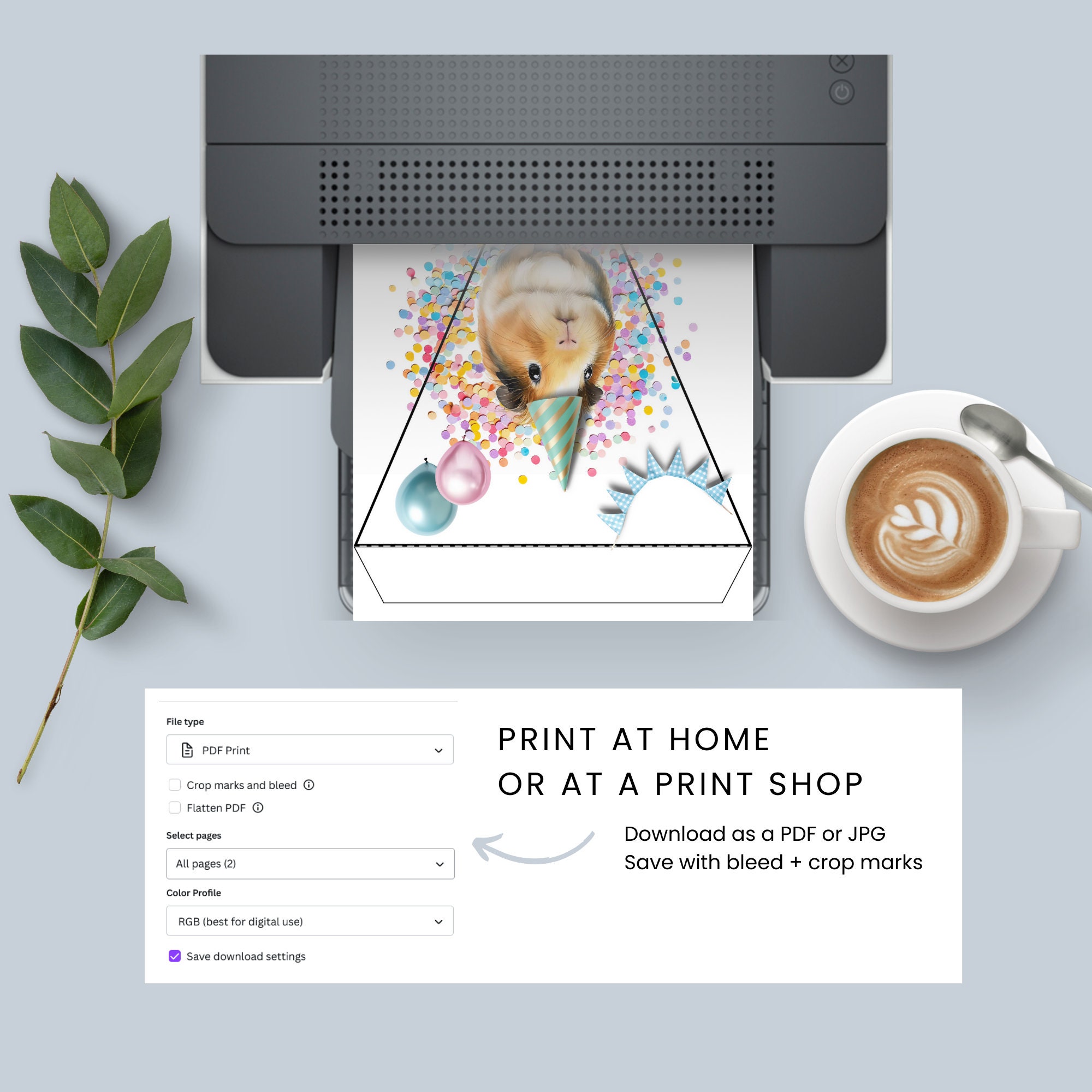 Guinea Pig Editable Party Bunting Mockup, Customizable Kids Party Decor ...