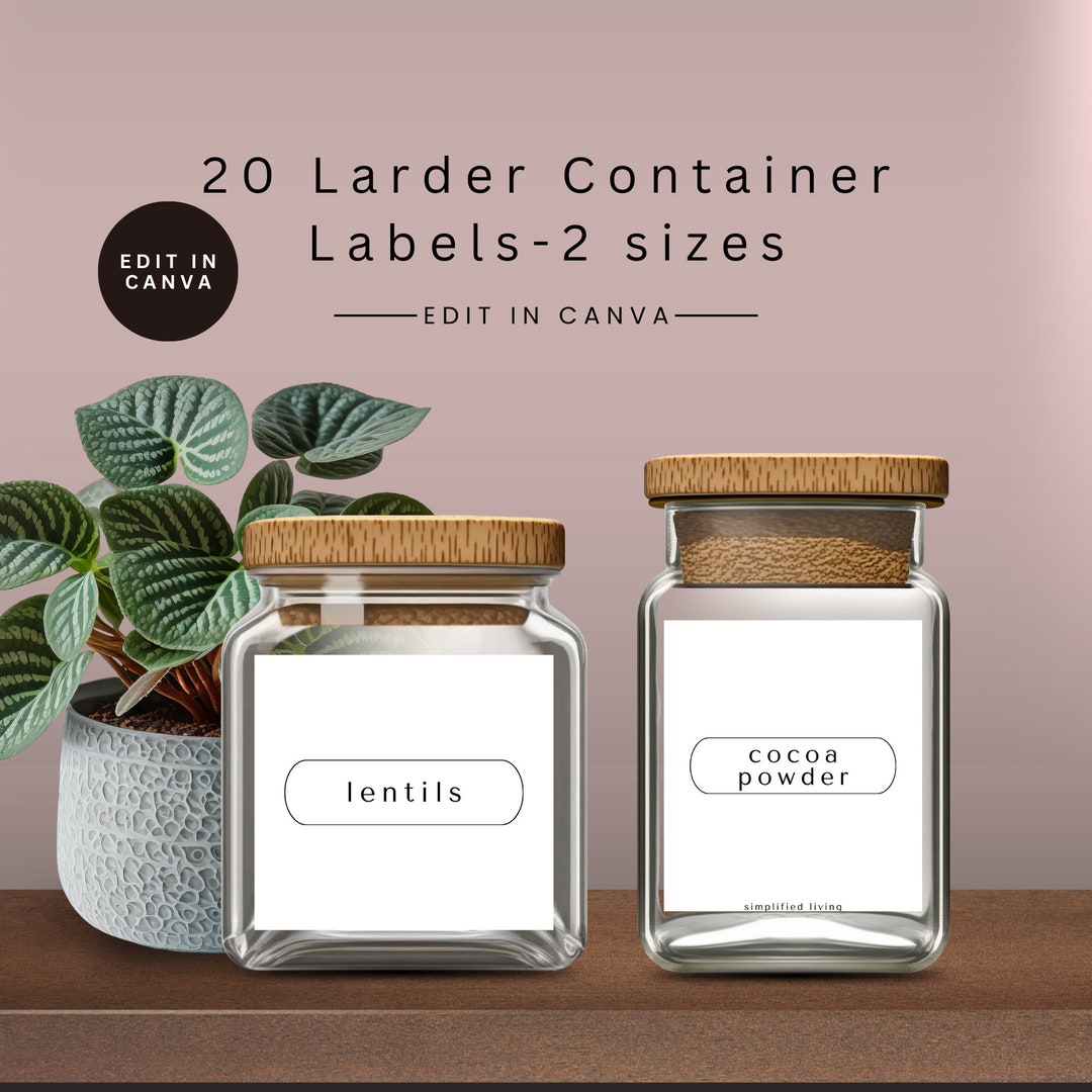 Pantry Label Modern Design Templates, Editable Kitchen Jar Stickers ...