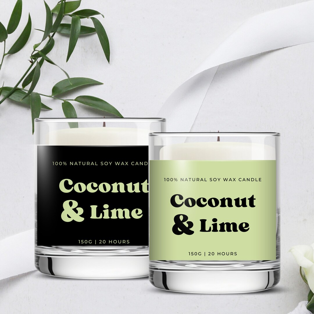 Editable Candle Label Template, Customizable Candle Sticker, Candle ...
