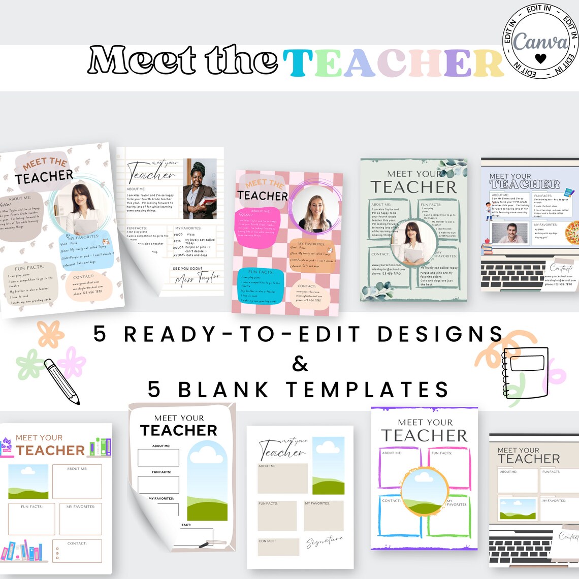 Meet the Teacher Editable Template Pack, Student Welcome Leaflet ...
