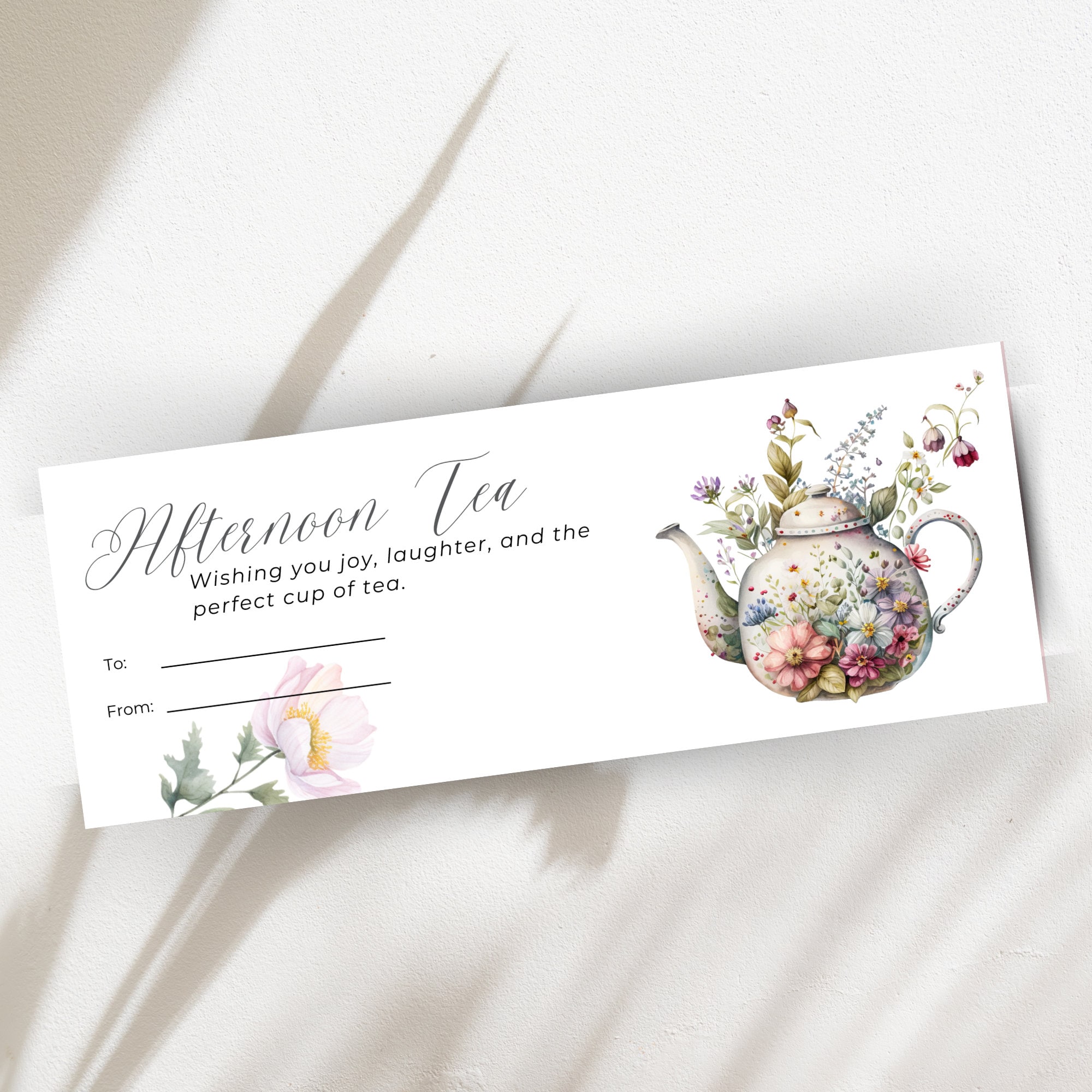 Printable Afternoon Tea Gift Voucher, Editable Gift for Her ...