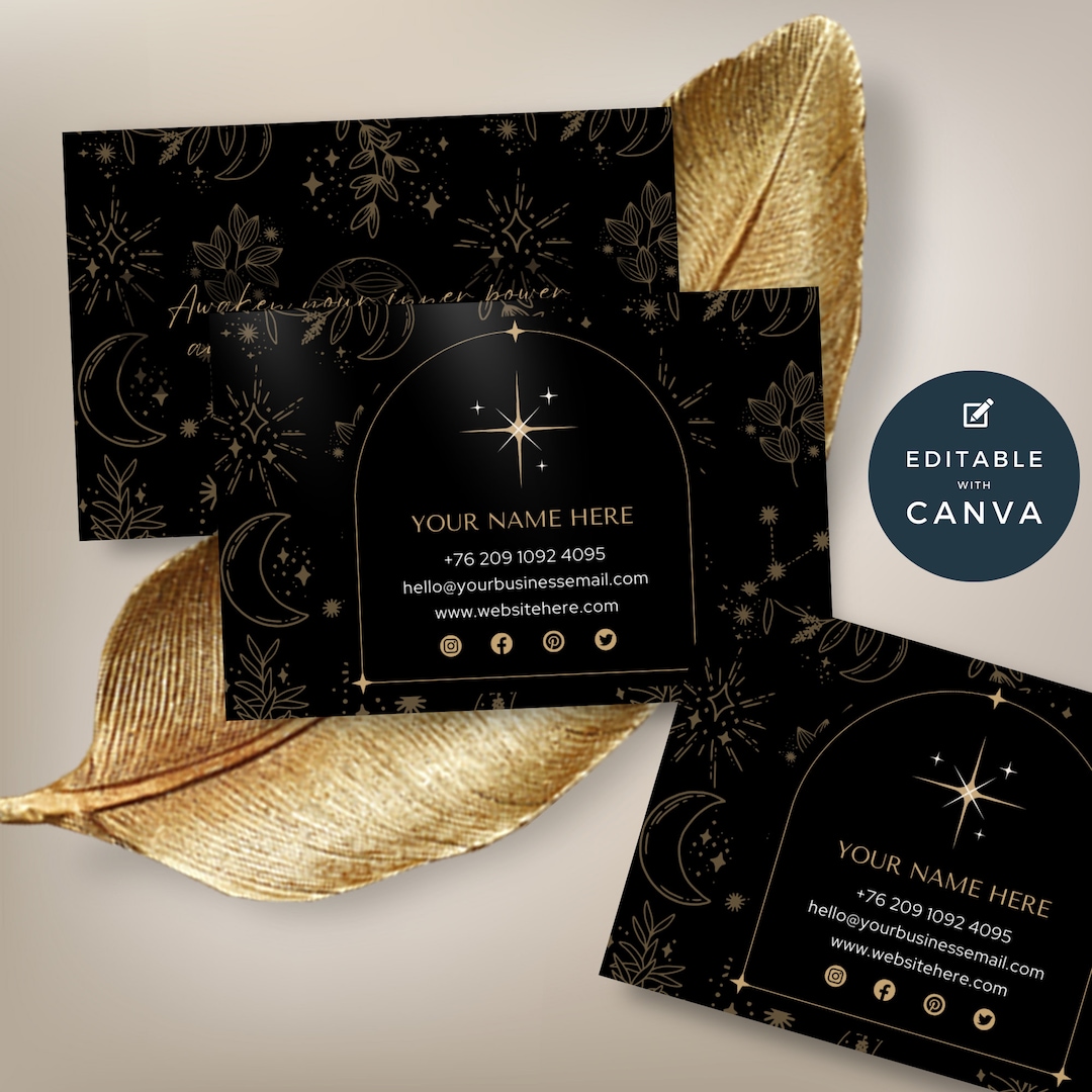 Spiritual Business Card, Astrology Business Card Template, Tarot Card ...
