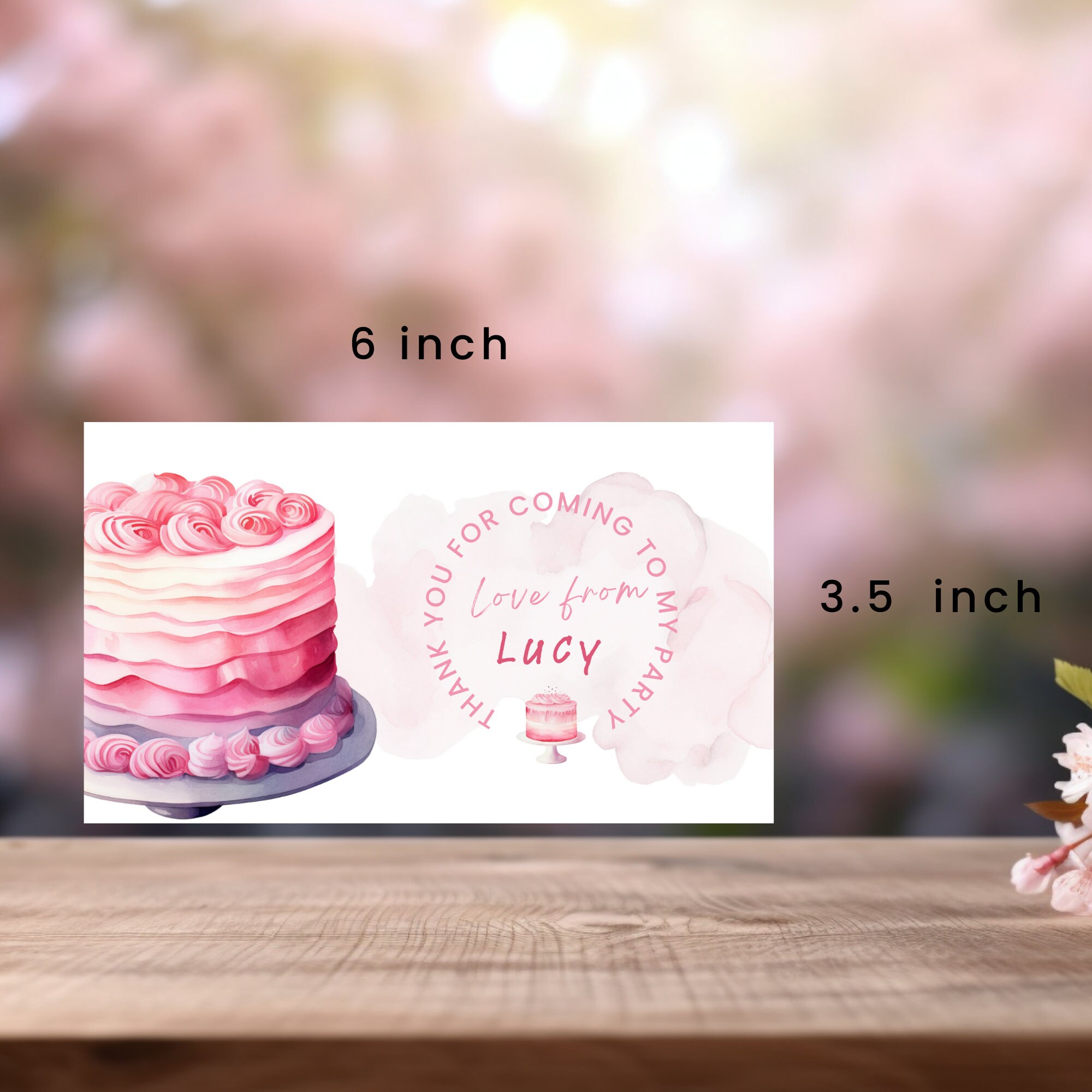 Pink Cake Party Gable Box Label Printable, EDITABLE Birthday Cake Party ...