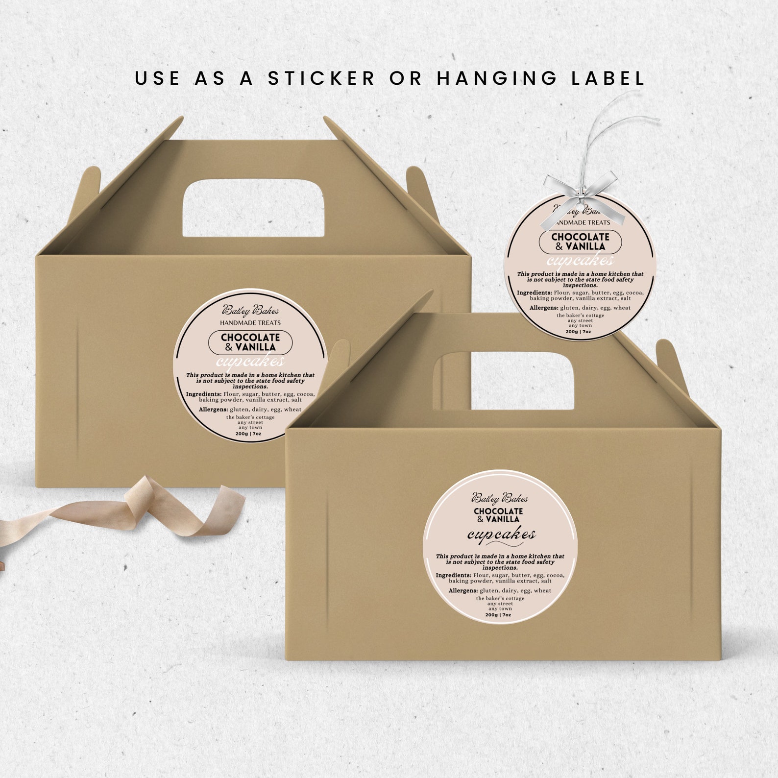 Cottage Law Food Label Template, Editable Round Label, Customizable ...
