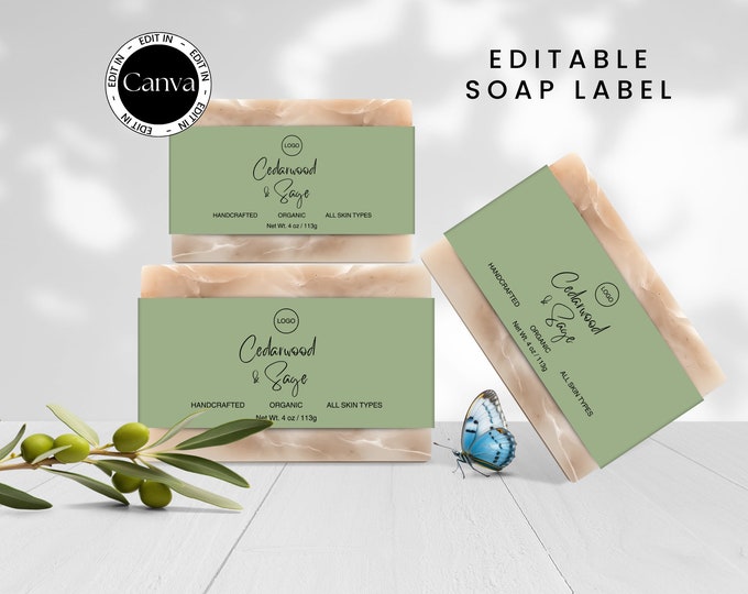 Custom Soap Label Sticker Soap Bar Wrap Label Soap Label Printable Bar ...