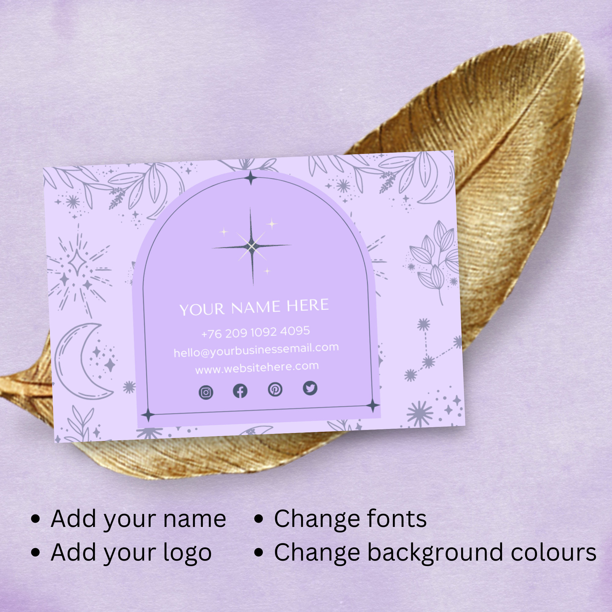 Spiritual Business Card, Astrology Business Card Template, Tarot Card ...
