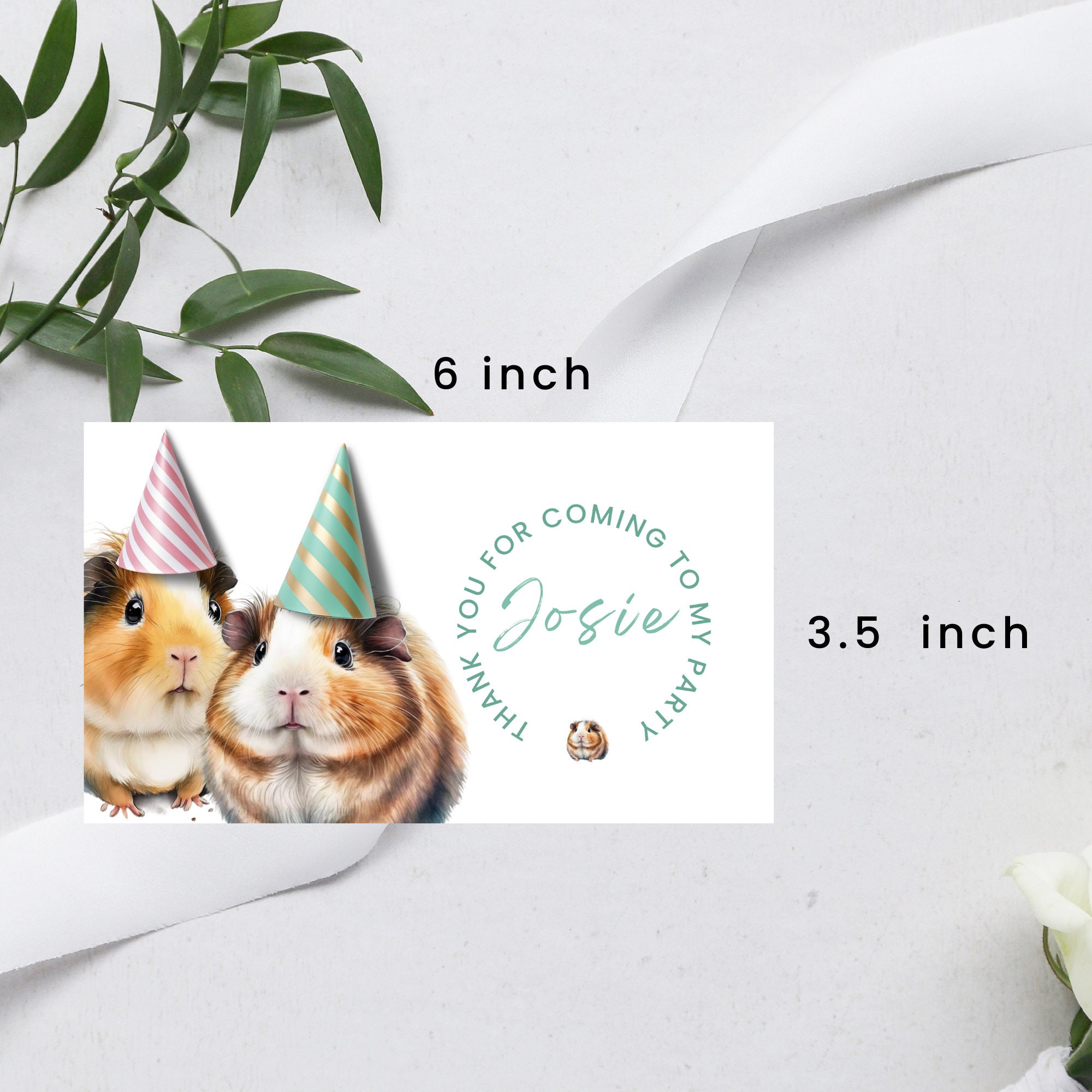 Guinea Pig Party Gable Box Label Printable, EDITABLE Cute Pet Party ...