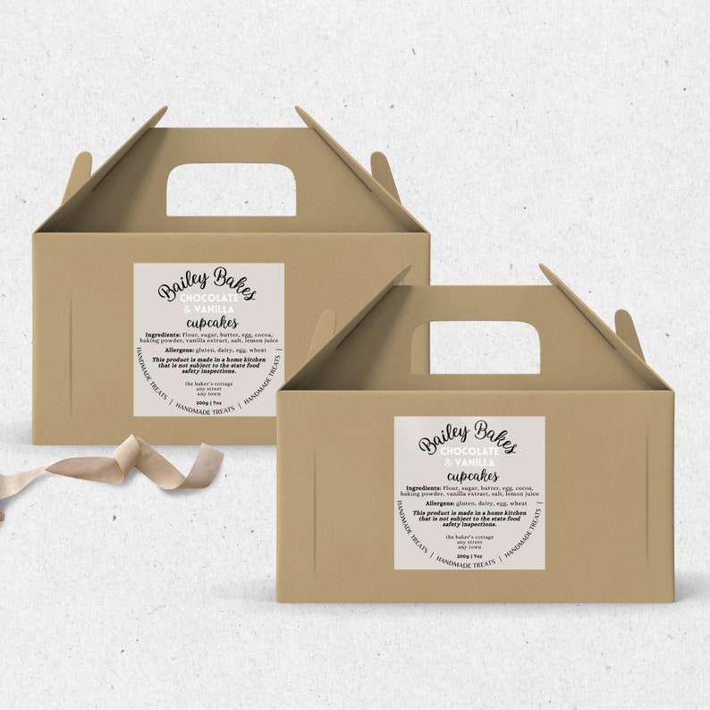 Cottage Law Food Label Template, Editable Round Label for Home Baked ...