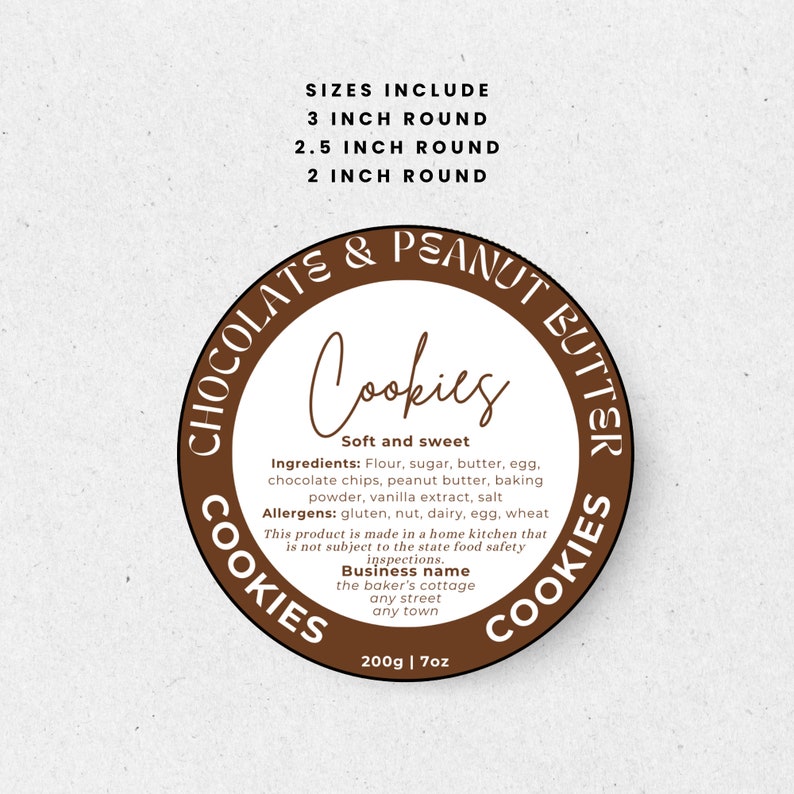 Cottage Law Label Template, Editable Round Label, Customizable Sticker ...