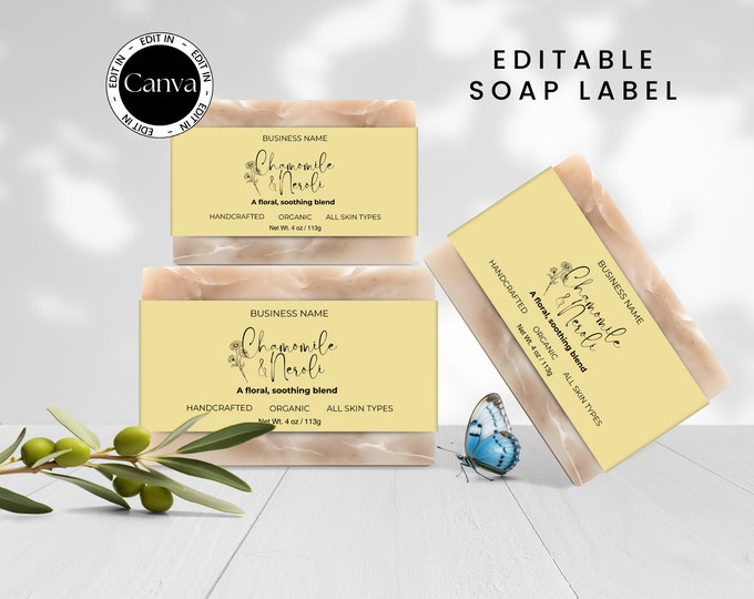 Custom Soap Label Sticker Soap Bar Wrap Label Soap Label Printable Bar ...