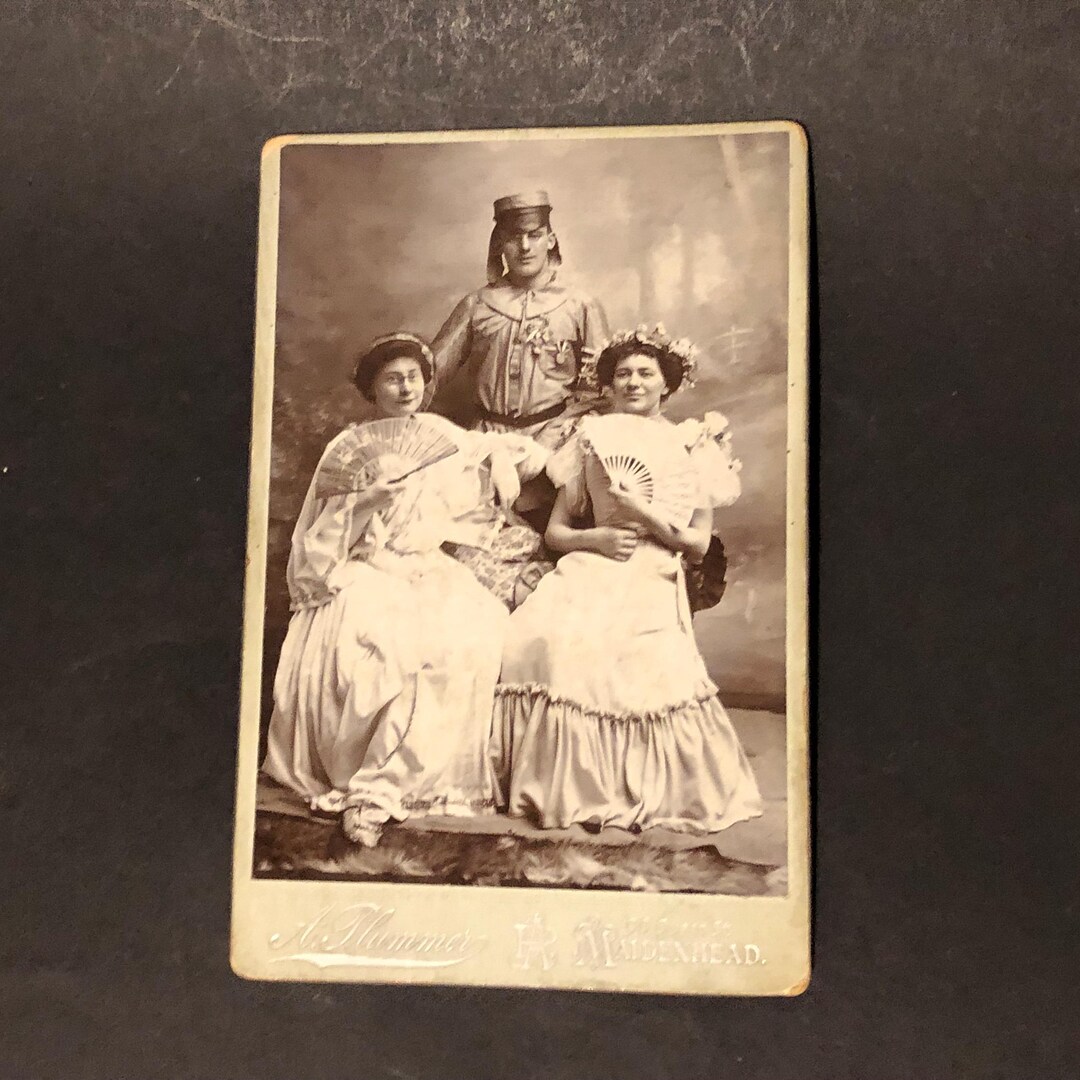 Edwardian Photograph of Japanese Soldier and Two Geisha Girls Taken by ...