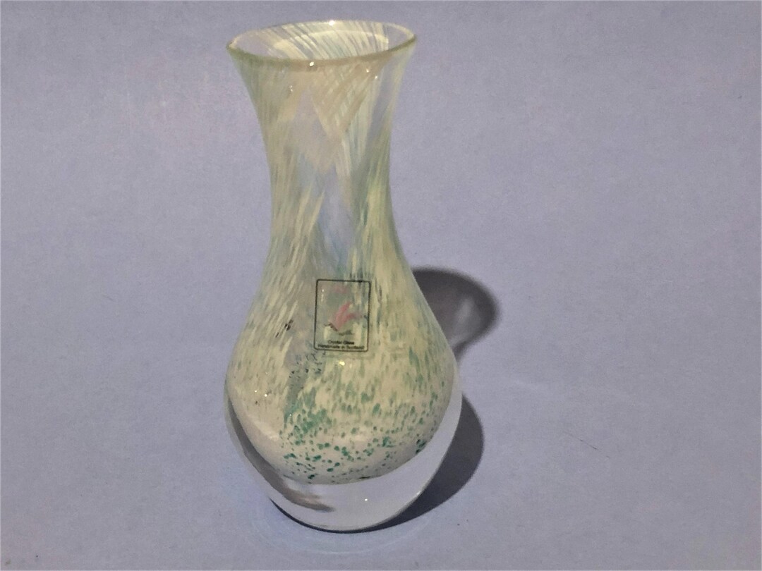 Caithness -scotland Art Glass Posy Vase With Swirling Pattern and ...