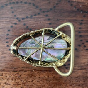 70s Vintage Brass and Red Abalone Brutalist Style Belt Buckle - Etsy