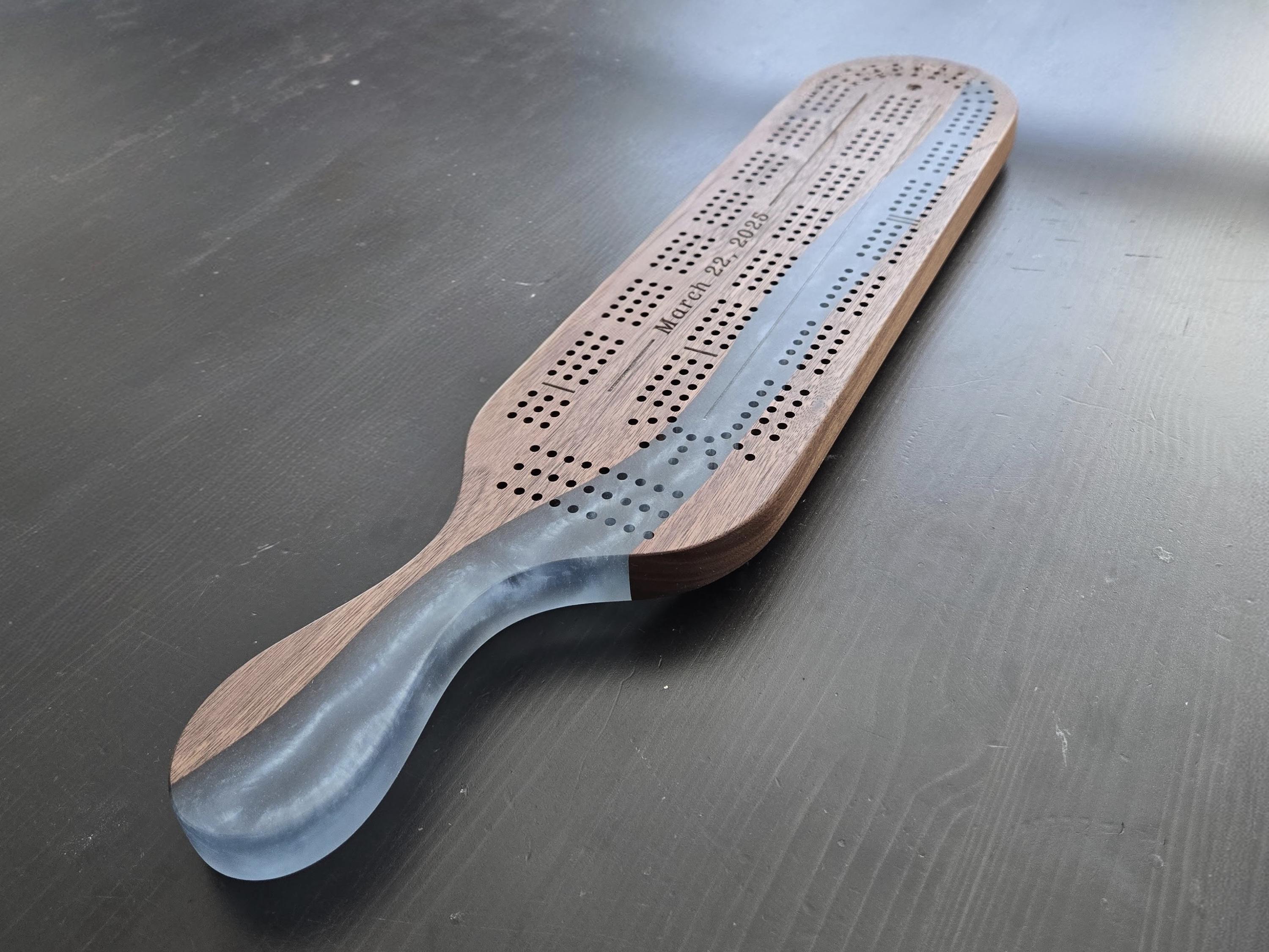 Engraved Black Walnut Cribbage Board - Handmade Epoxy River Design - Etsy